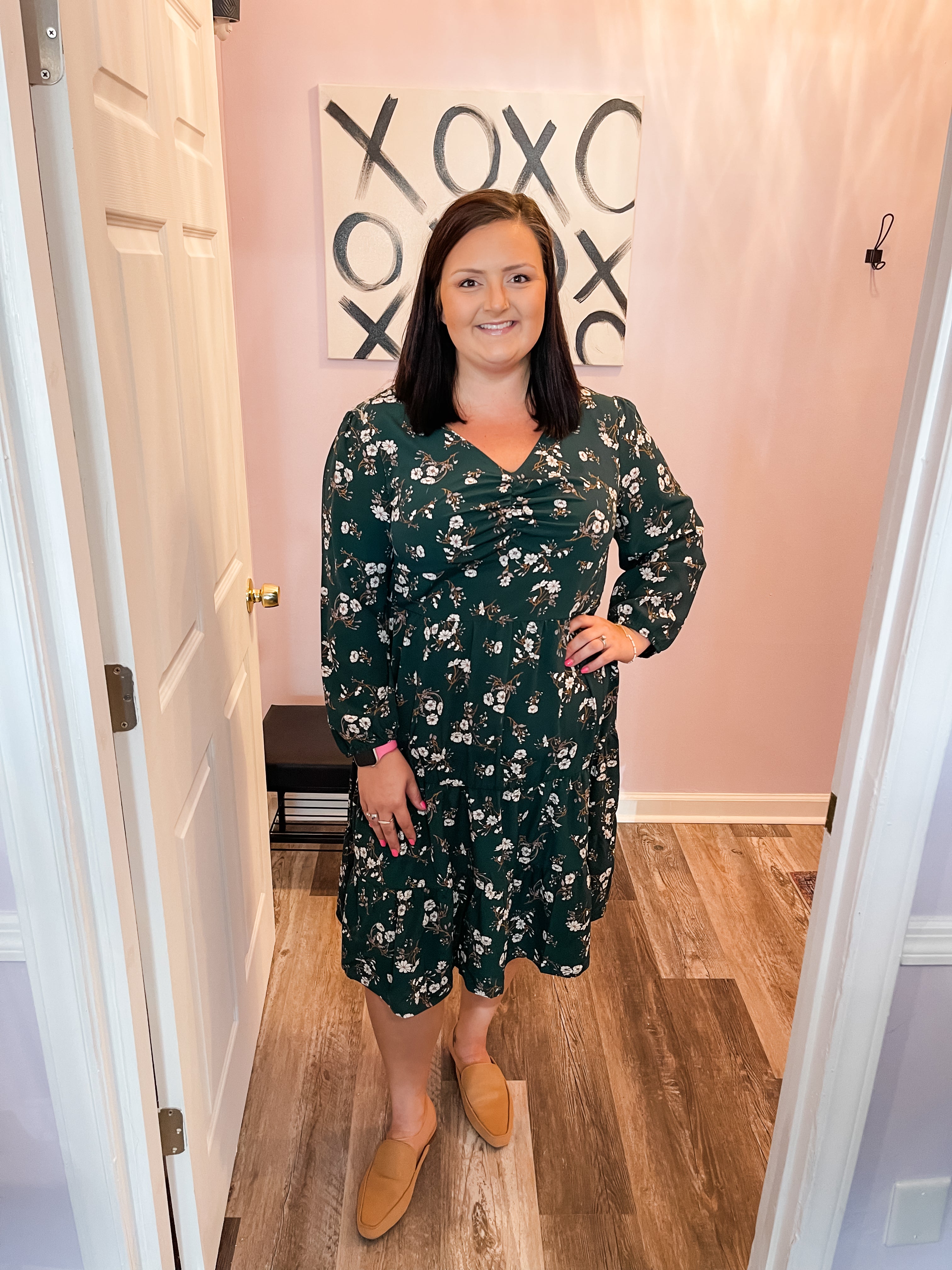 Plus Size Hunter Green Floral Midi Dress – Saluda Rose Boutique